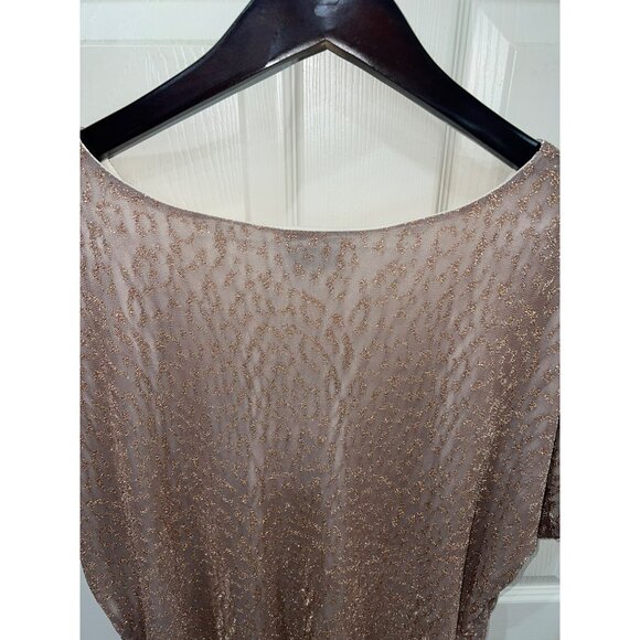 Adrienne | Dresses | Nwt Adrienne Angle Front Shift Dress Taupegold ...